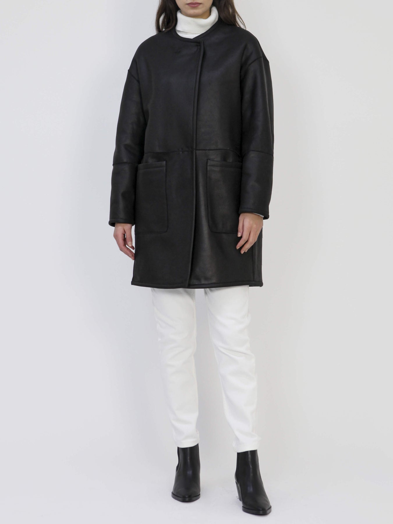 Vittoria Reversible Italian Shearling Coat for Women | TuscanTailor
