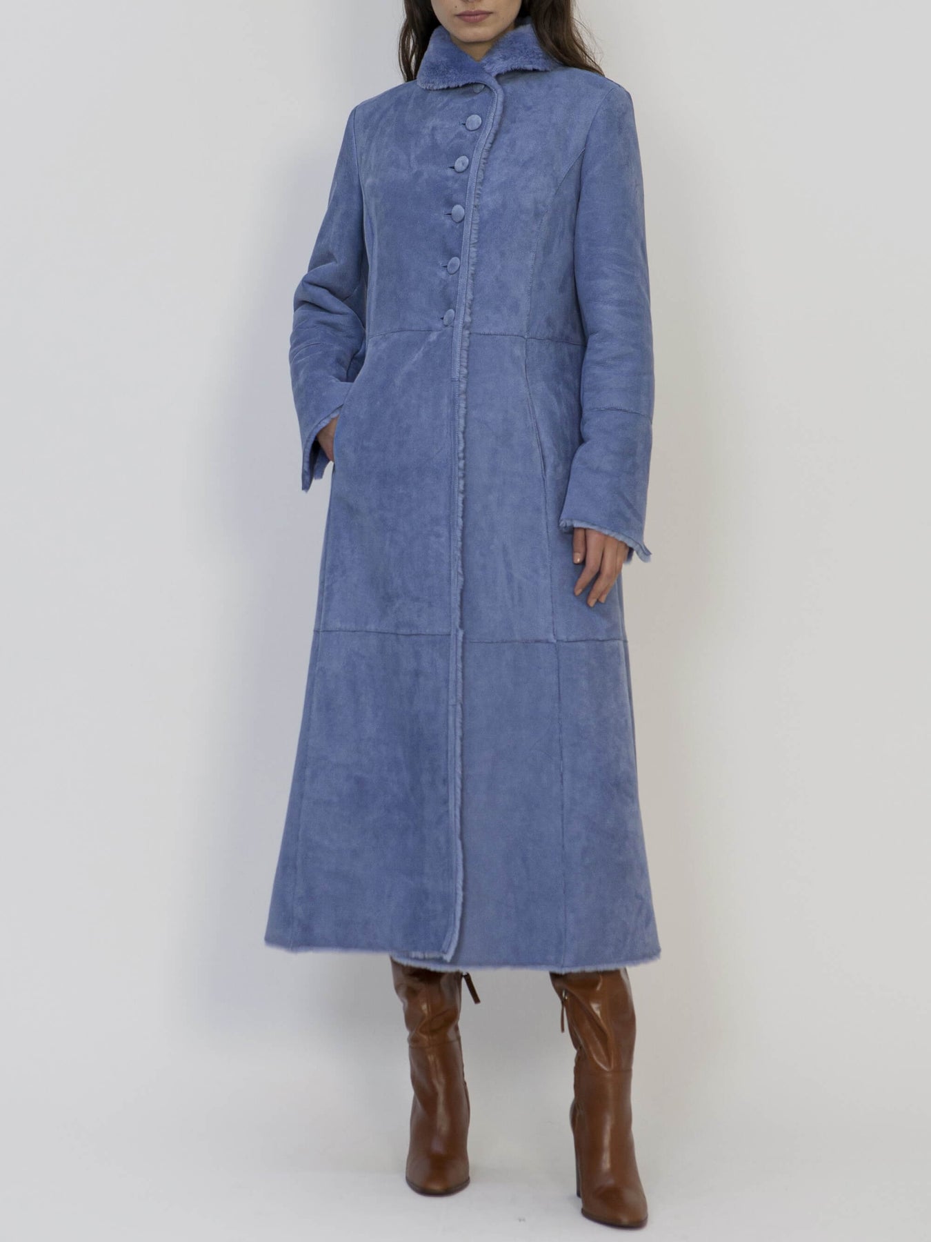 Elisabeth Long Italian Shearling Sheepskin Coat | TuscanTailor
