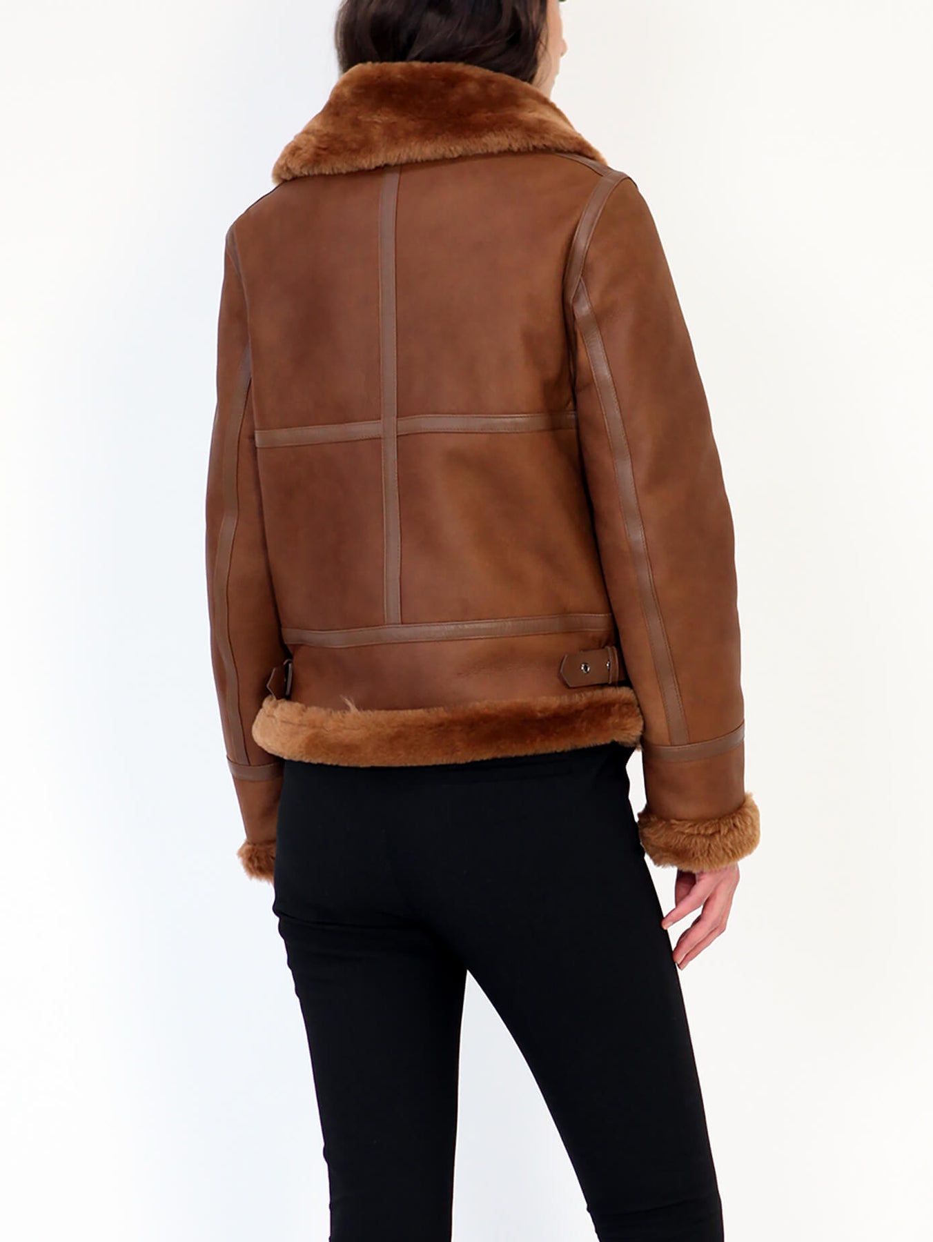 Angela Italian Shearling Bomber Jacket | Tuscan Tailor