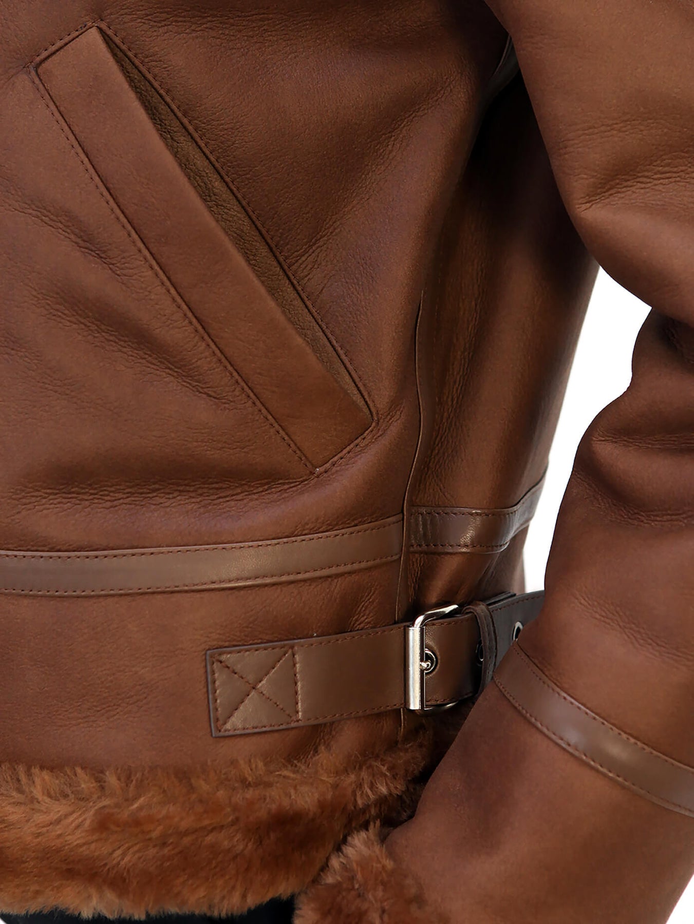 Angela Italian Shearling Bomber Jacket | Tuscan Tailor